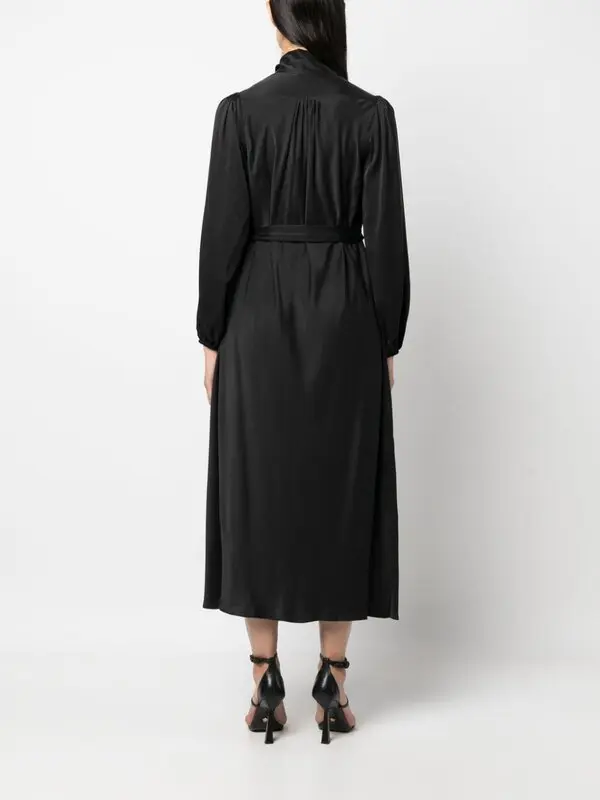 Zimmermann Tie-neck Gathered Silk Mididress