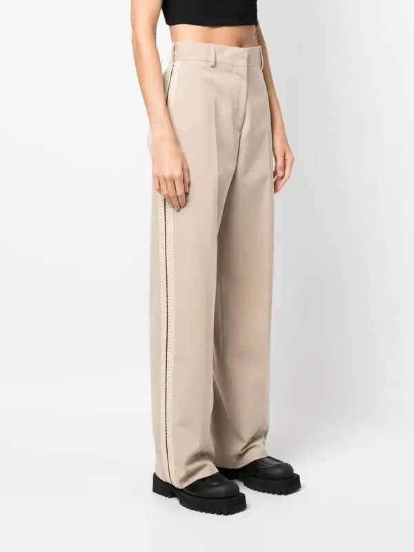 Palm Angels Crochet-stripe Cotton Trousers