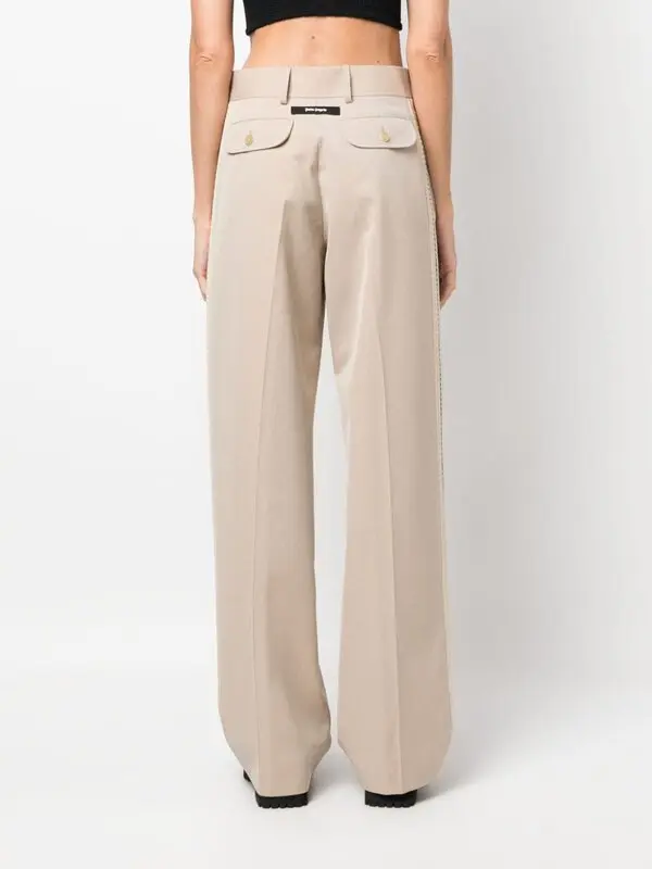 Palm Angels Crochet-stripe Cotton Trousers
