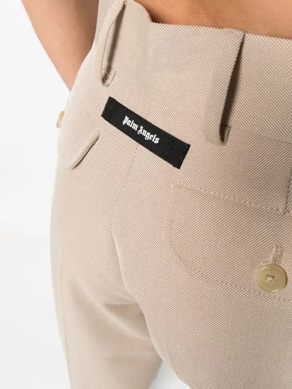 Palm Angels Crochet-stripe Cotton Trousers