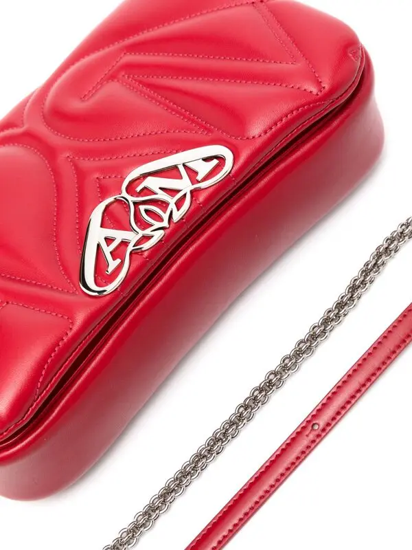 Alexander McQueen Small Seal Clutch Bag - Red