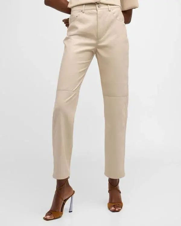 Nanushka Vinni Straight-leg Okobor™ Pants - Creme