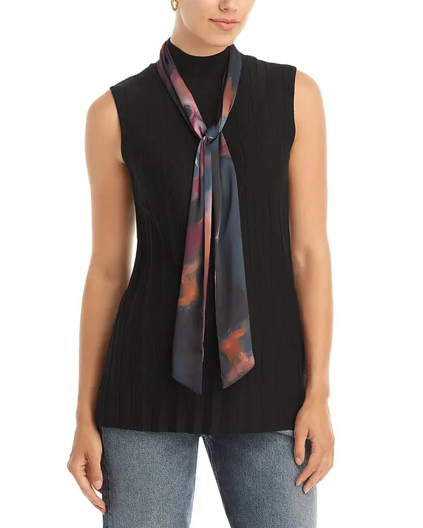 Misook Watercolor Crepe De Chine Scarf - Multi
