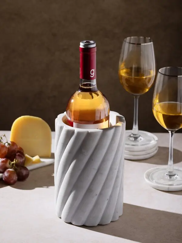 GAURI KOHLI Taraz Marble Wine Cooler - White