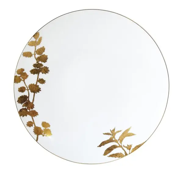 Bernardaud Vegetal Or Assorted Dinner Plates, Set Of 4 - White/gold