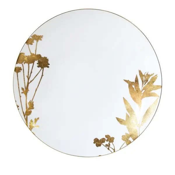 Bernardaud Vegetal Or Assorted Dinner Plates, Set Of 4 - White/gold