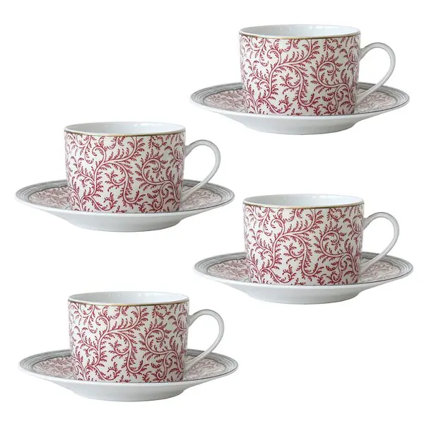 Bernardaud Braquenie Tea Cup & Saucer, Set Of 4 - Multi