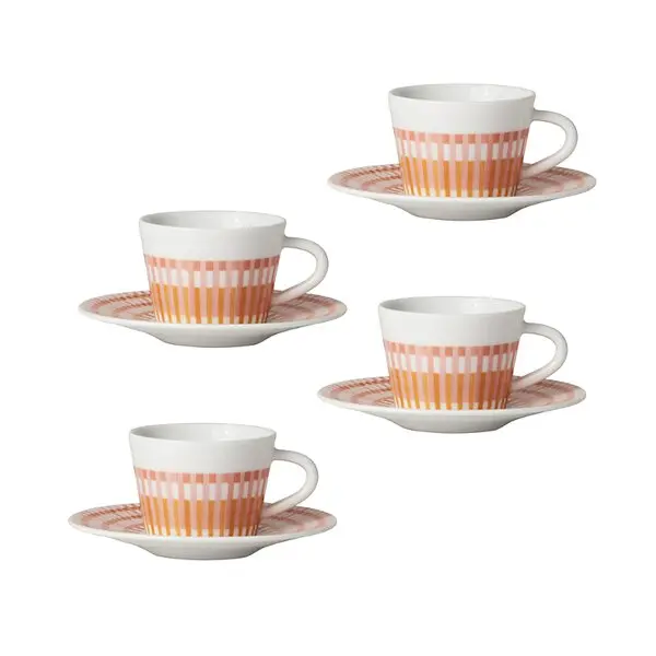 Bernardaud Terra Rosa Espresso Cup & Saucer, Set Of 4 - Multi