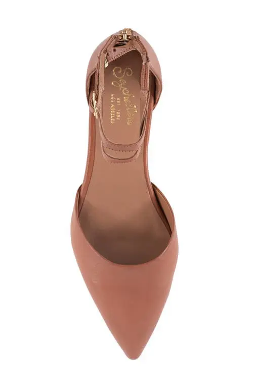 Seychelles Ankle Strap D'orsay Pointed Toe Flat - Tan