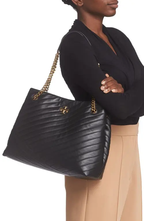 Tory Burch Kira Chevron Tote - Black
