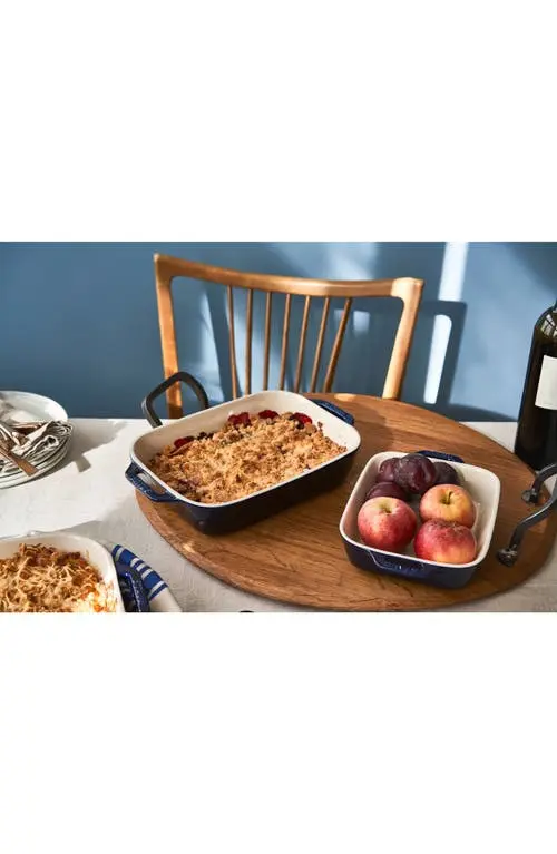 STAUB Ceramic 2-piece Rectangular Baking Dish Set - Dark Blue