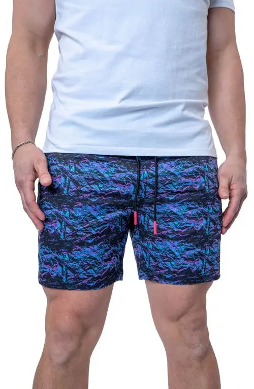 MACEOO Swim Lion Purple Texture Swim Trunks - Black