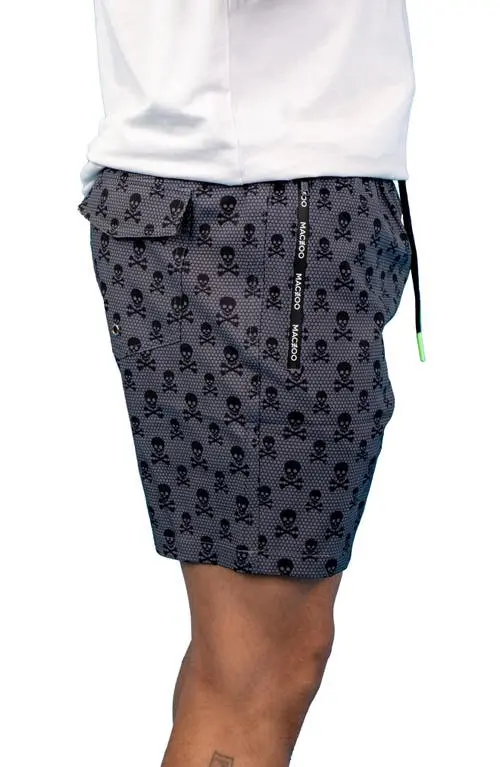 MACEOO Swim Lion Skull & Crossbones Swim Trunks