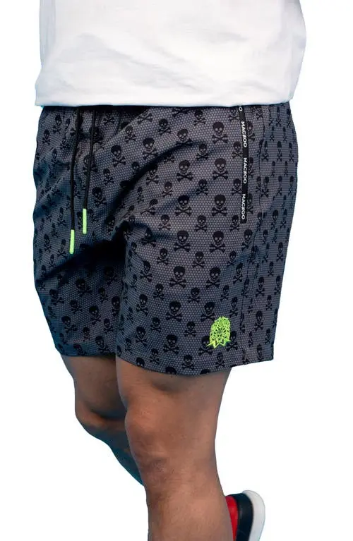 MACEOO Swim Lion Skull & Crossbones Swim Trunks