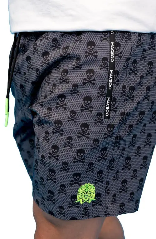 MACEOO Swim Lion Skull & Crossbones Swim Trunks