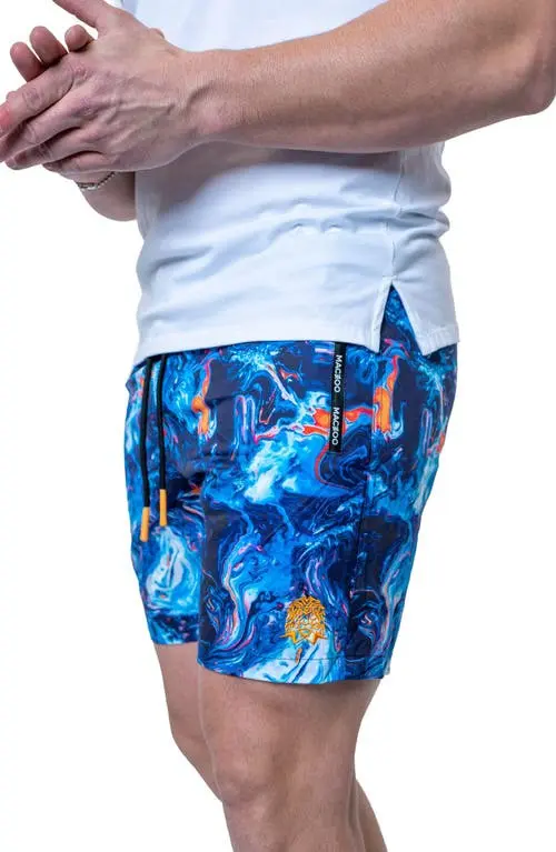 MACEOO Swim Lion Marble Swim Trunks - Blue