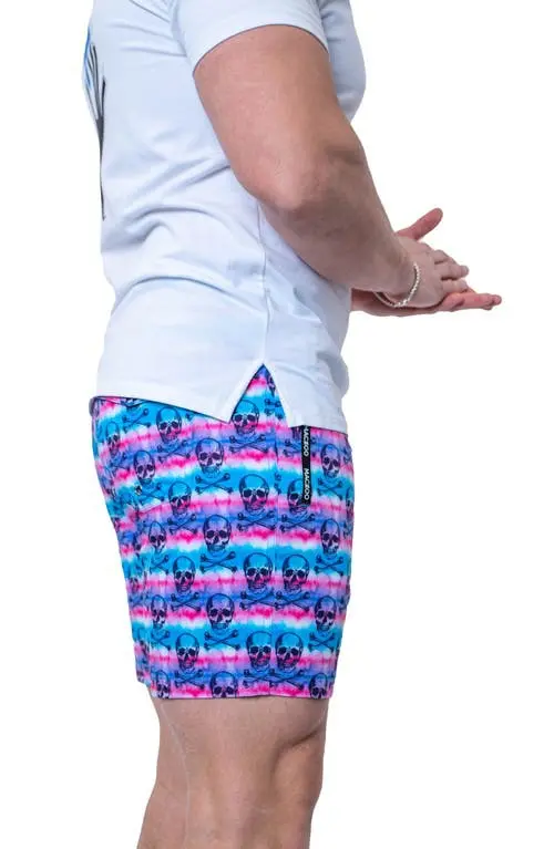 MACEOO Swim Lion Tie Dye Skull Swim Trunks
