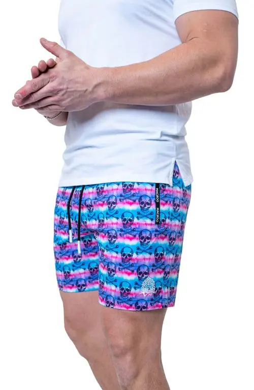 MACEOO Swim Lion Tie Dye Skull Swim Trunks