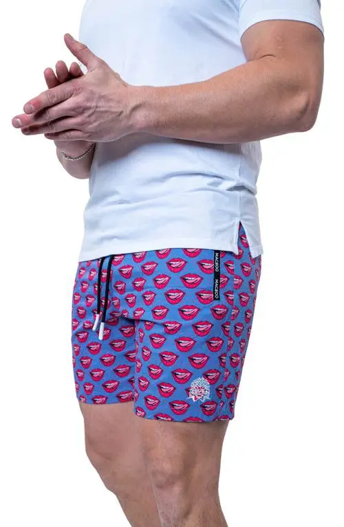 MACEOO Swim Lion Redlips Swim Trunks - Blue