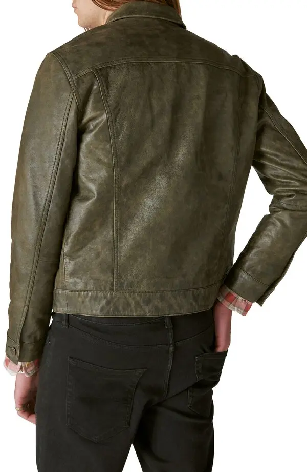 Lucky Brand Leather Trucker Jacket