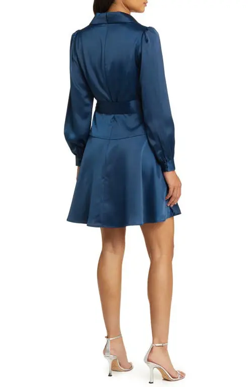Vince Camuto Shawl Collar Satin Dress