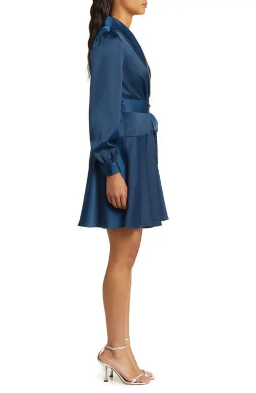 Vince Camuto Shawl Collar Satin Dress