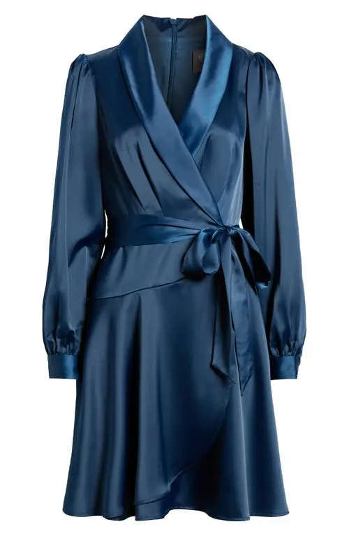 Vince Camuto Shawl Collar Satin Dress