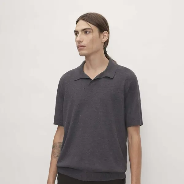 Everlane No-sweat Polo Sweater - Heather Ash