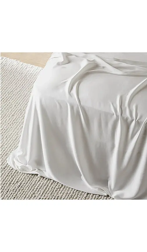 ETTITUDE Full Signature Sateen Sheet Set In White - Cloud