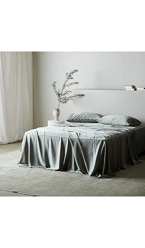 ETTITUDE Full Signature Sateen Sheet Set - Sage