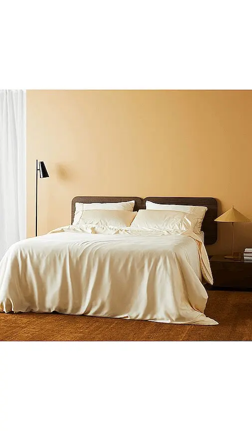 ETTITUDE King/cal King Sateen Solid Duvet Cover In Yellow