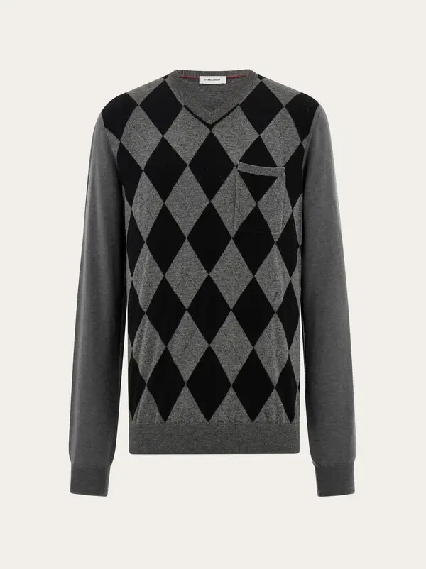 FERRAGAMO V-neck Sweater - Grey