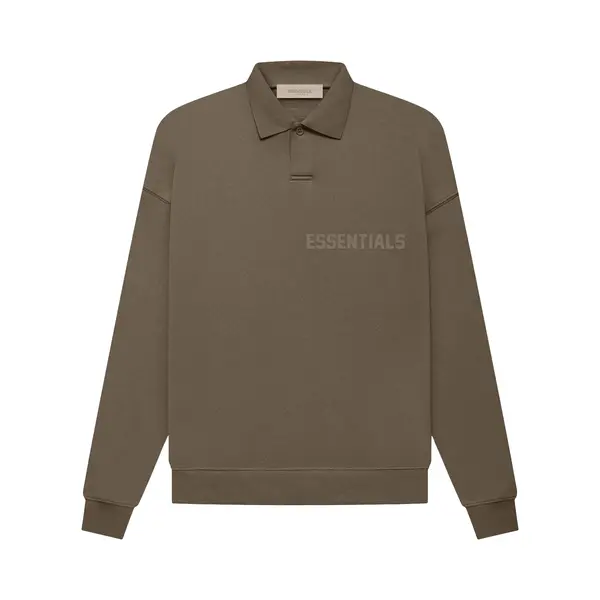 Fear Of God Long-sleeve Polo 'wood - Brown