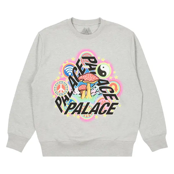 PALACE Bun 5g Crew Neck - Grey