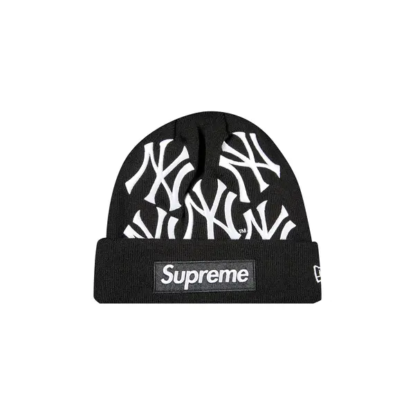 Supreme X New York Yankees X New Era Box Logo Beanie - Black