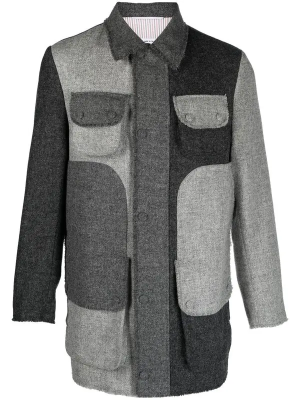 Thom Browne Colour-block Wool Coat
