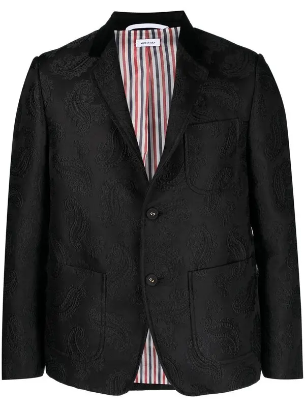 Thom Browne Jacquard Paisley Single-breasted Blazer