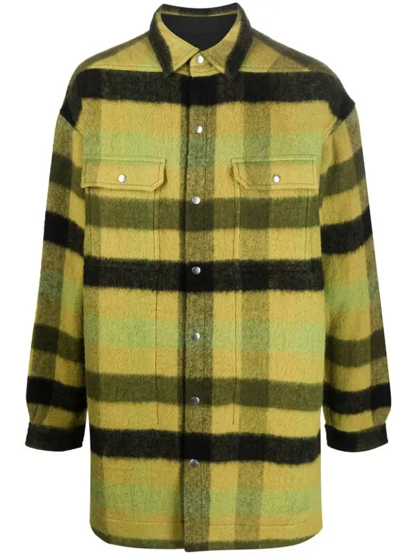 Rick Owens Plaid-check Wool Coat
