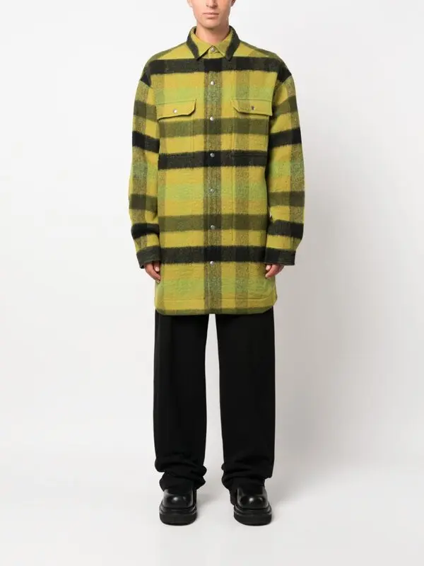 Rick Owens Plaid-check Wool Coat