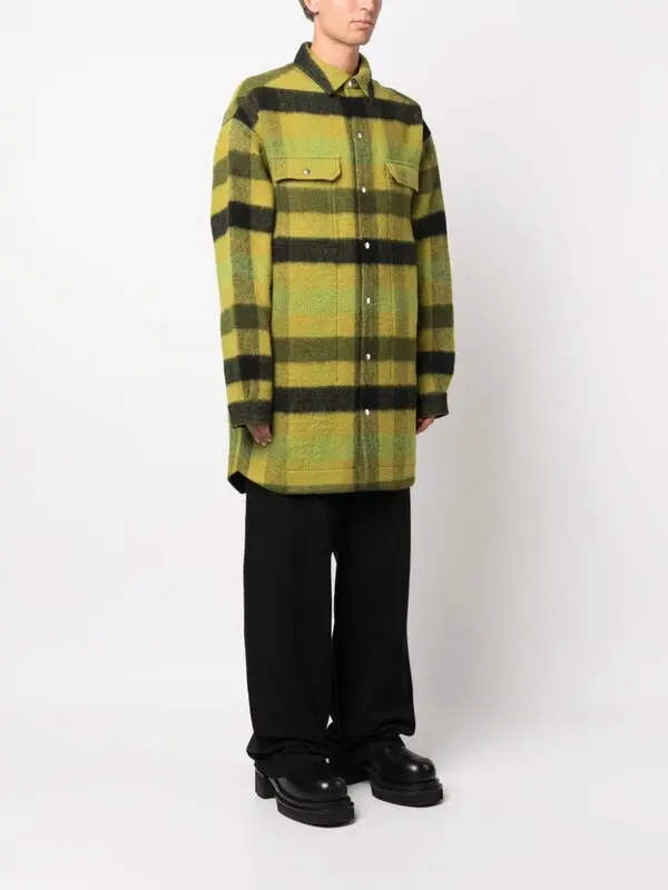 Rick Owens Plaid-check Wool Coat