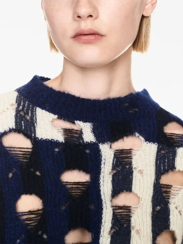 Off-White Shibori Distressed Knitted Jumper