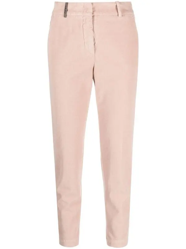 Peserico Tapered-leg Cropped Corduroy Trousers