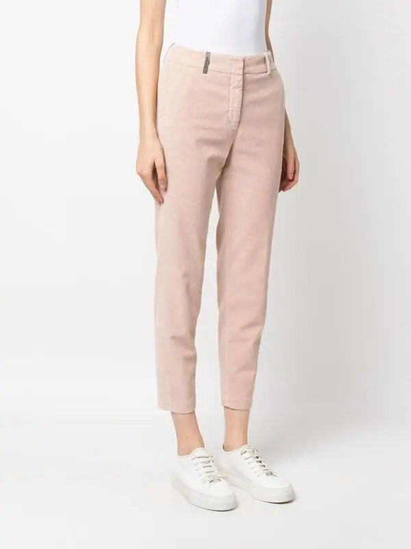 Peserico Tapered-leg Cropped Corduroy Trousers