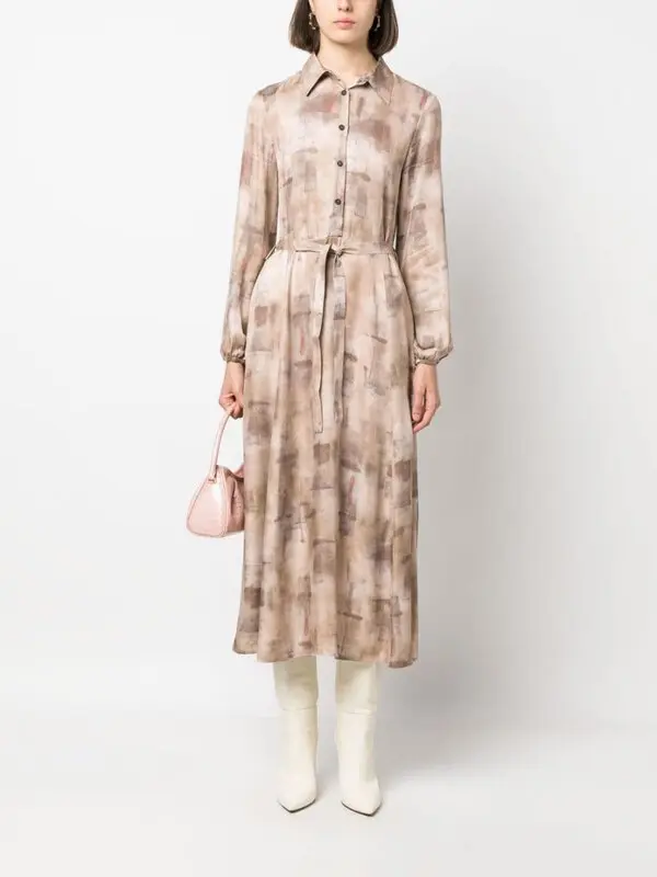 Peserico Belted Button-up Midi Dress - Neutrals