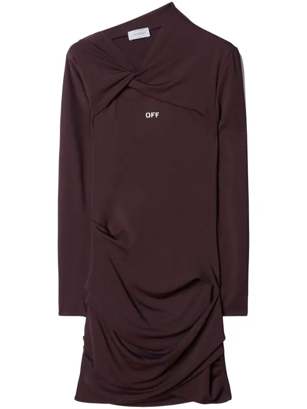 Off-White Stamp Twist-detail Minidress - Brown