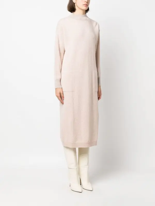 Peserico Felted Tricot Knit Midi Dress