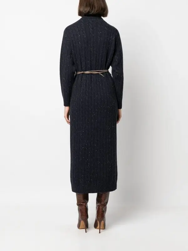 Peserico Roll-neck Tricot Midi Dress