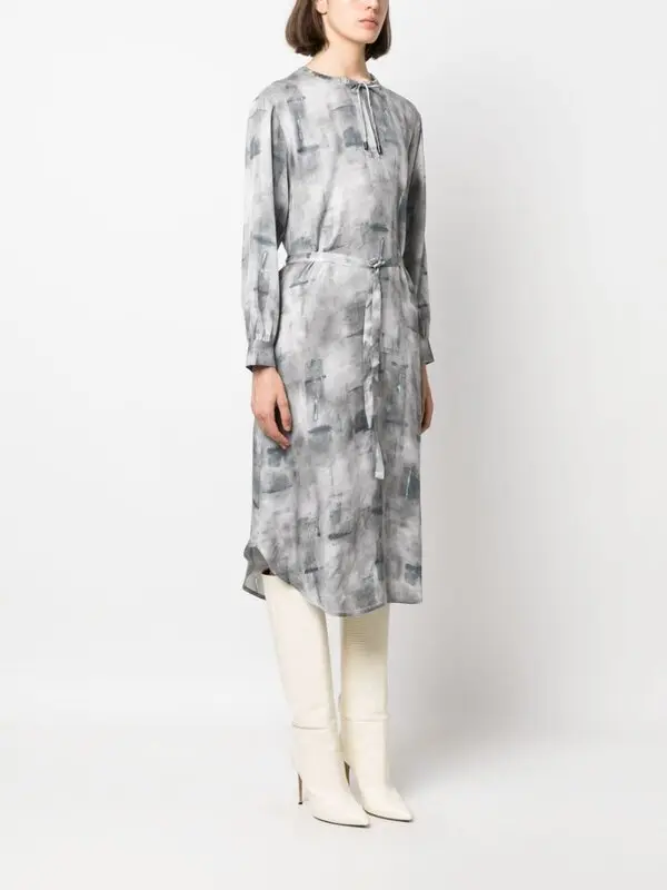 Peserico Abstract-print Midi Dress