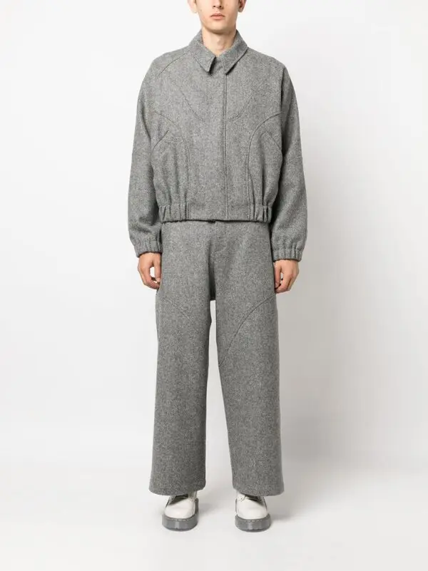 SAGE NATION Panelled Zipped Bomber Jacket