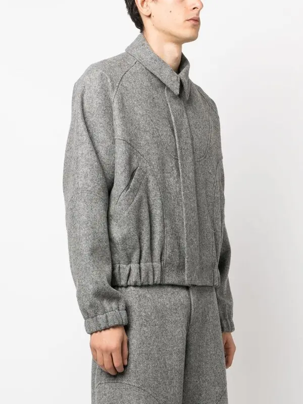 SAGE NATION Panelled Zipped Bomber Jacket